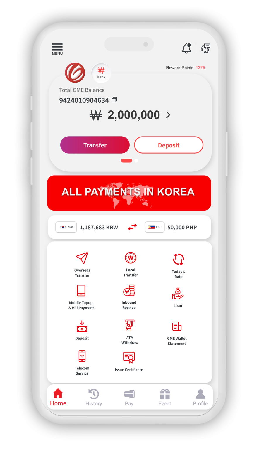 Send money from Korea to USA - GME Remittance